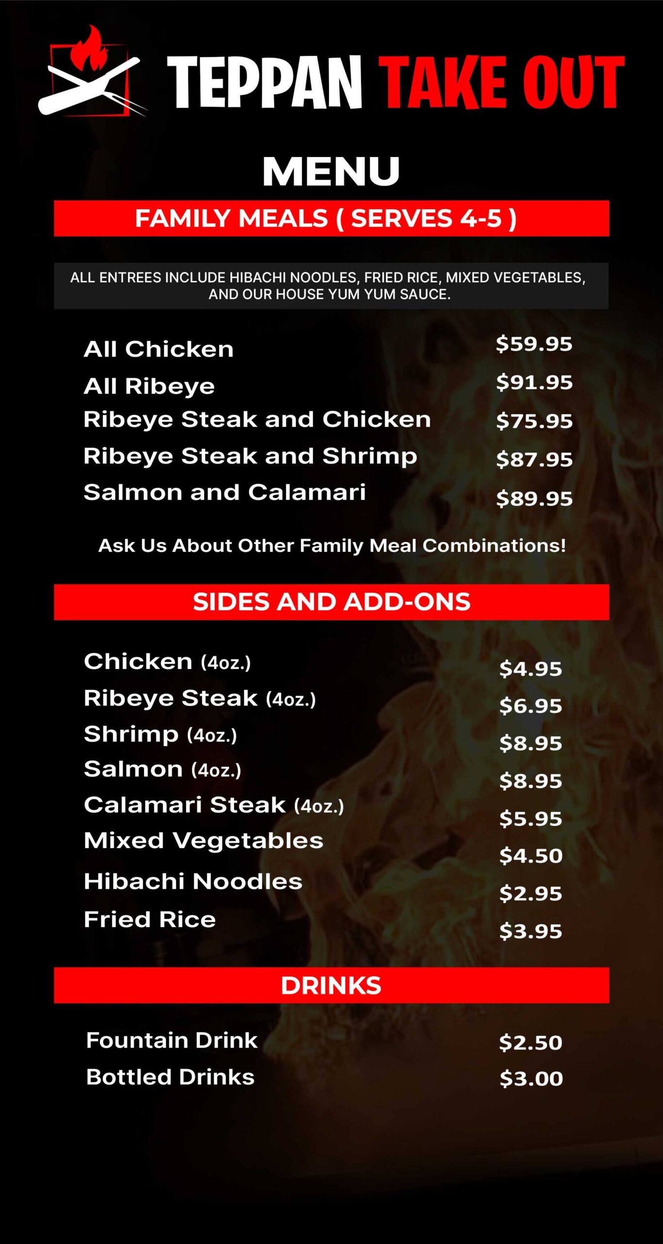 Menu – Teppan Take Out