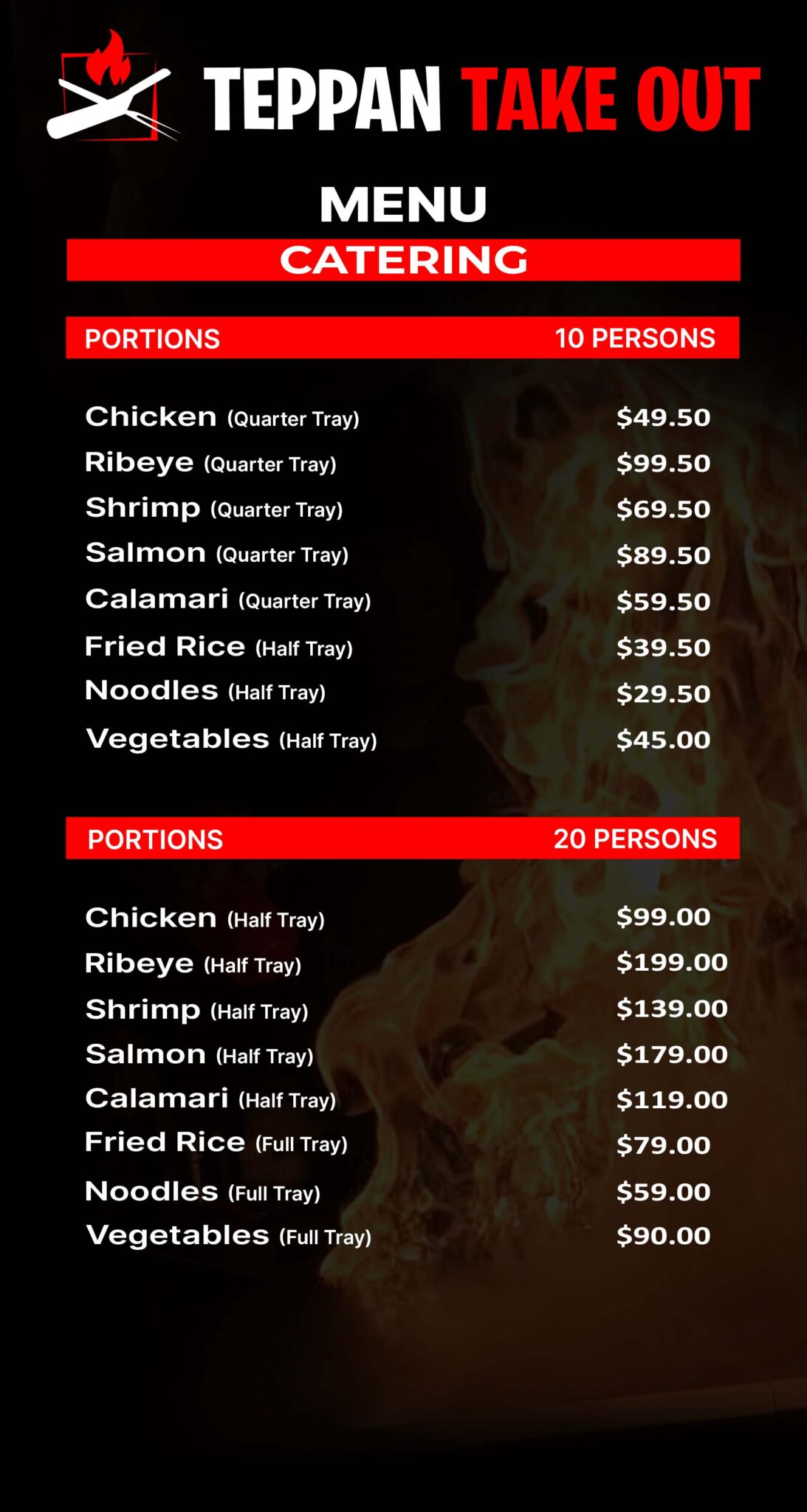 Menu – Teppan Take Out