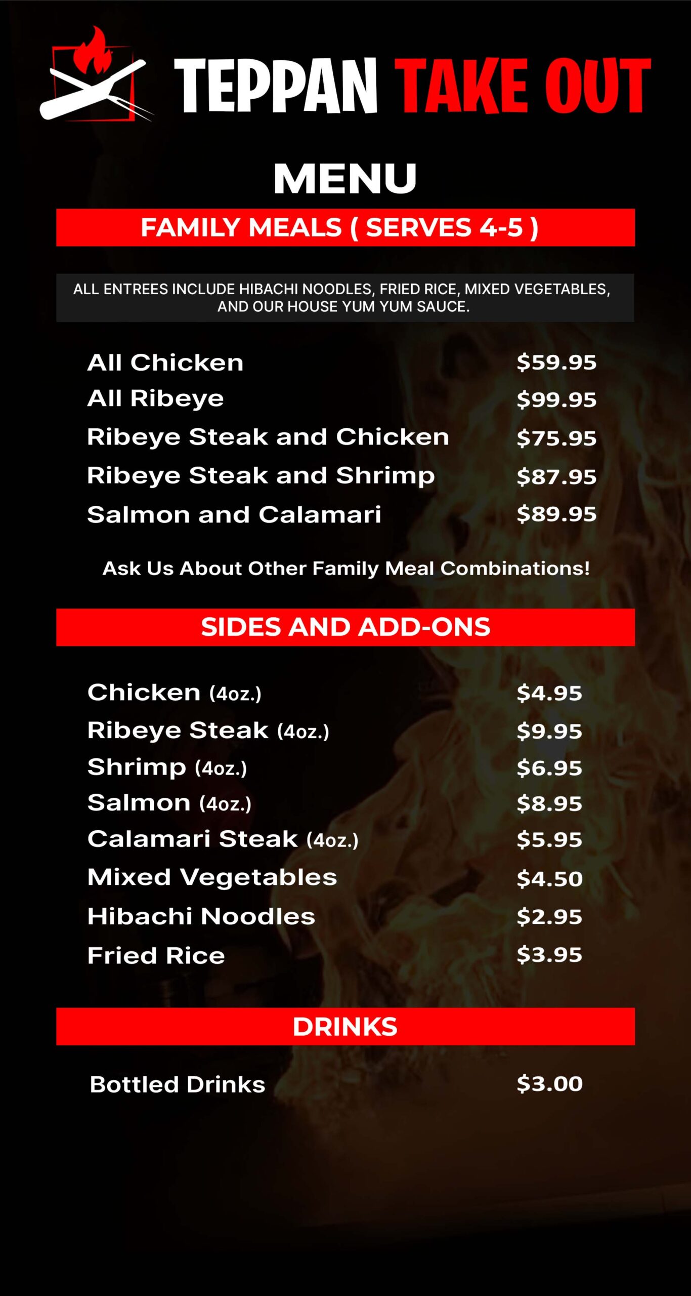 Menu – Teppan Take Out